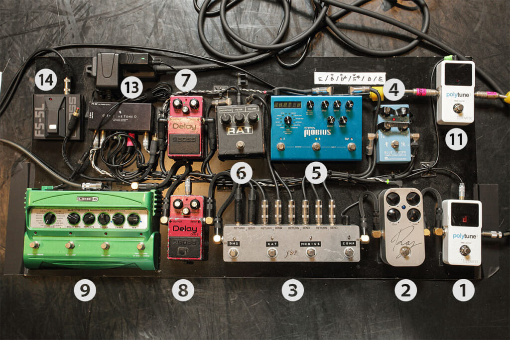 toeの美濃隆章が『New Album Release Tour 2025 “NOW WE SEE THE LIGHT”』で使用したペダル ...