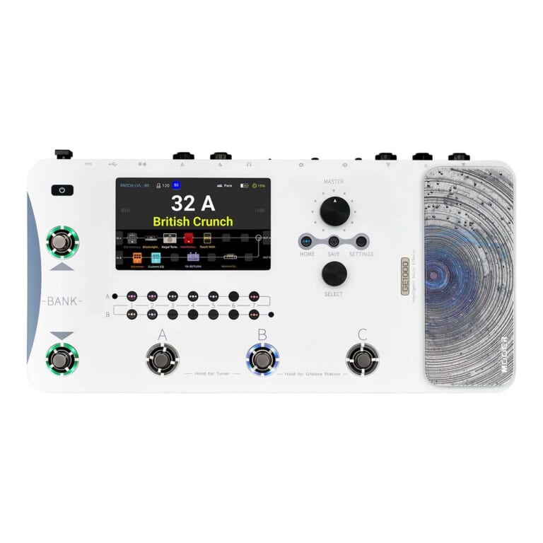 Mooer、大型タッチスクリーン搭載マルチエフェクターの新色“Mooer GE1000 White”を発売。アンプモデルやAI機能を搭載 ...