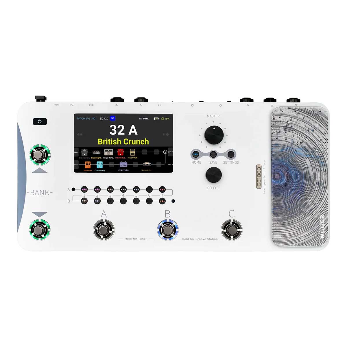 Mooer、大型タッチスクリーン搭載マルチエフェクターの新色“Mooer GE1000 White”を発売。アンプモデルやAI機能を搭載 ...